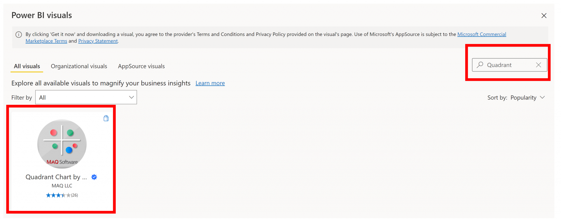نمودار چهاروجهی یا Quadrant در Power BI - آموزش power bi